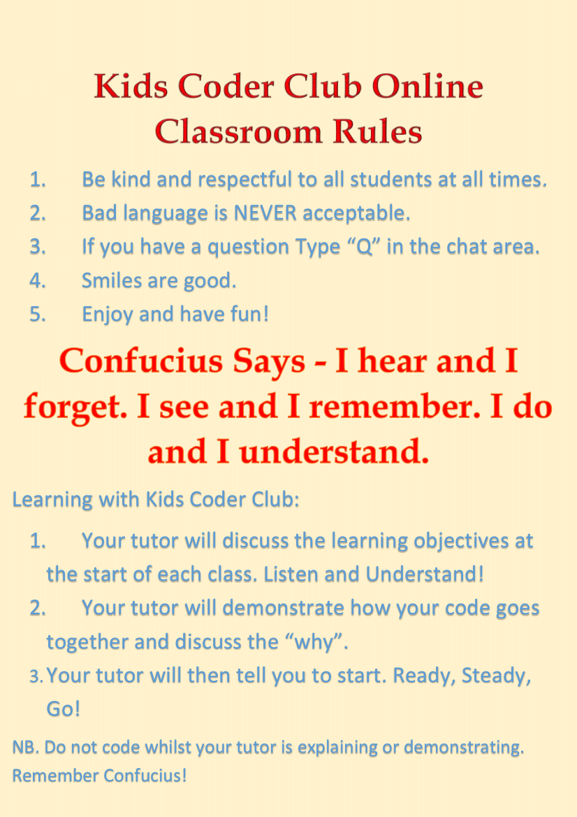 Online Classes – Kids Coder Club
